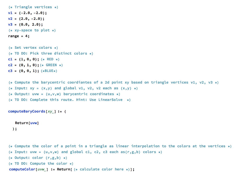 Triangle vertices v1 2.0 2.01 V2 12.0 2.0) v3 10.0 | Chegg.com