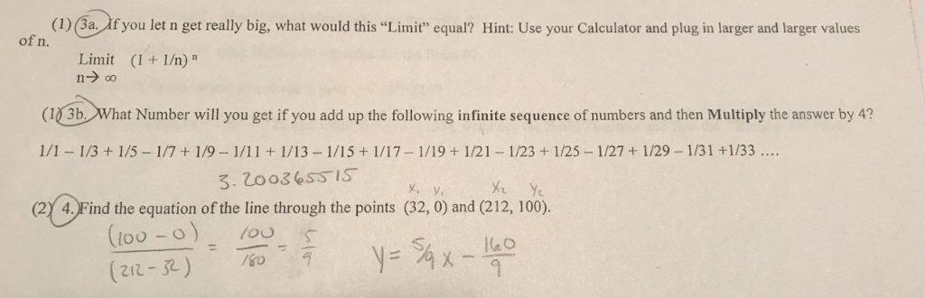 Solved (1) aンryou let n get really big, what would this | Chegg.com