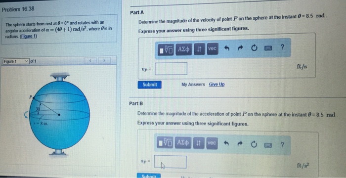Solved The sphere starts from rest at theta = 0 degree and | Chegg.com