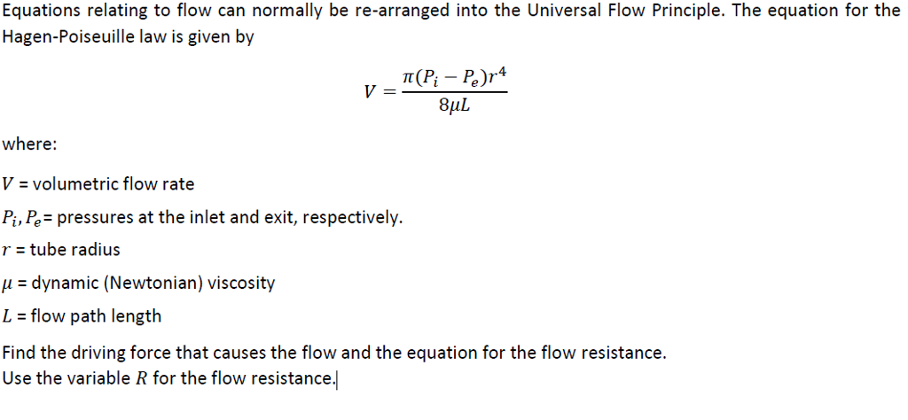 Solved Equations relating to flow can normally be | Chegg.com
