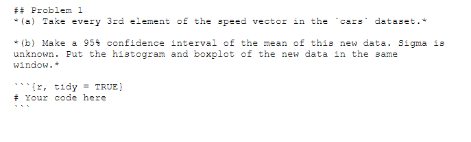 Solved ## Problem 1 (a) Take every 3rd element of the speed | Chegg.com