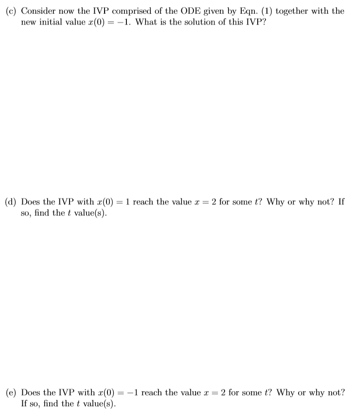 Solved (5 points) Solving IVP Consider the following initial | Chegg.com