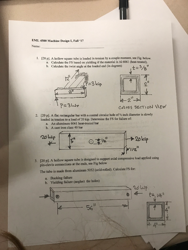 Solved This is for my machine design class, I am not sure | Chegg.com