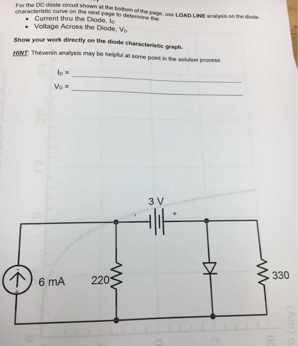 Solved DC diode circuit shown at the bottom of the page,uSe | Chegg.com