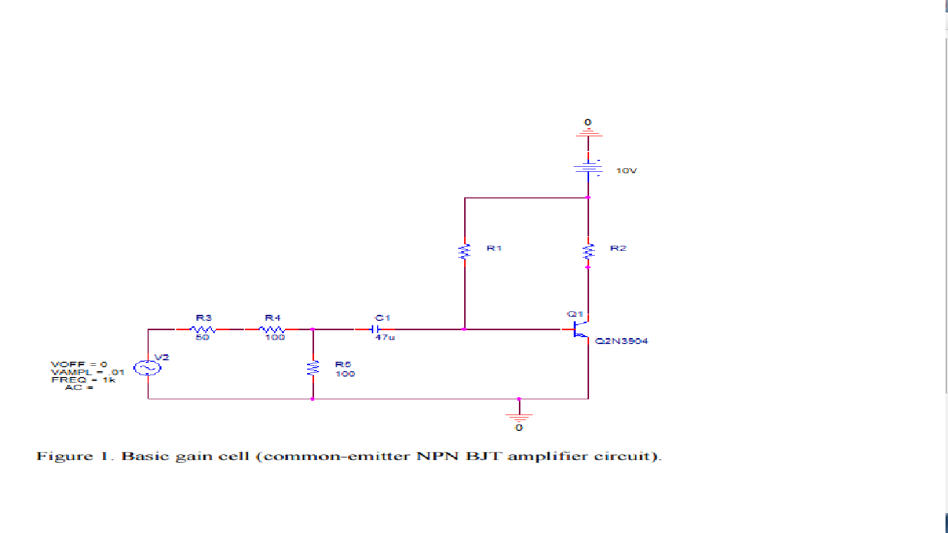 Solved Pre-laboratory Exercise: Design the common-emitter | Chegg.com
