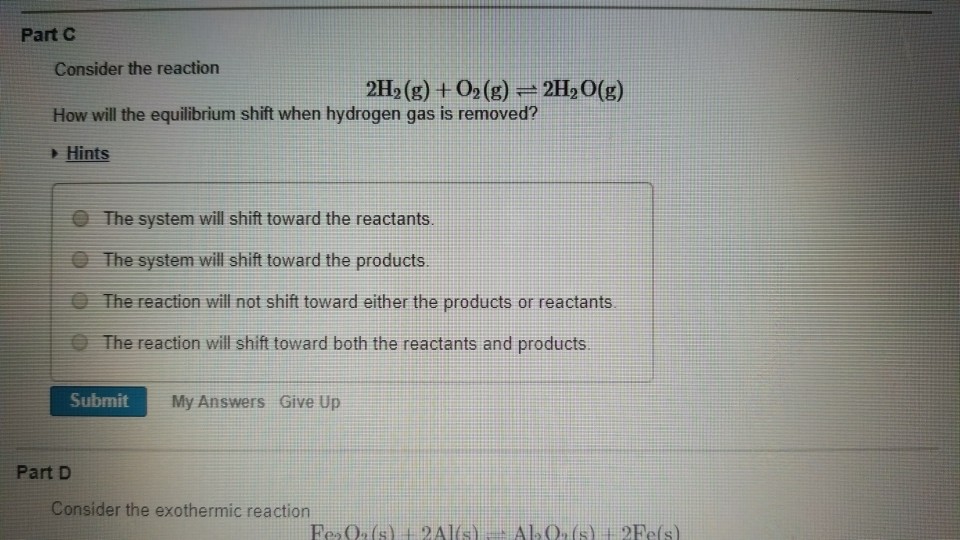 Solved Submit My Answers Give Up Part C When you open a | Chegg.com