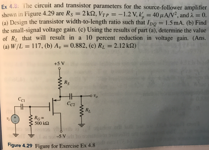 Solved The circuit and transistor parameters for the | Chegg.com