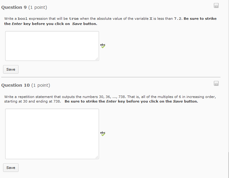 Solved Question 9 (1 point) Write a bool expression that | Chegg.com