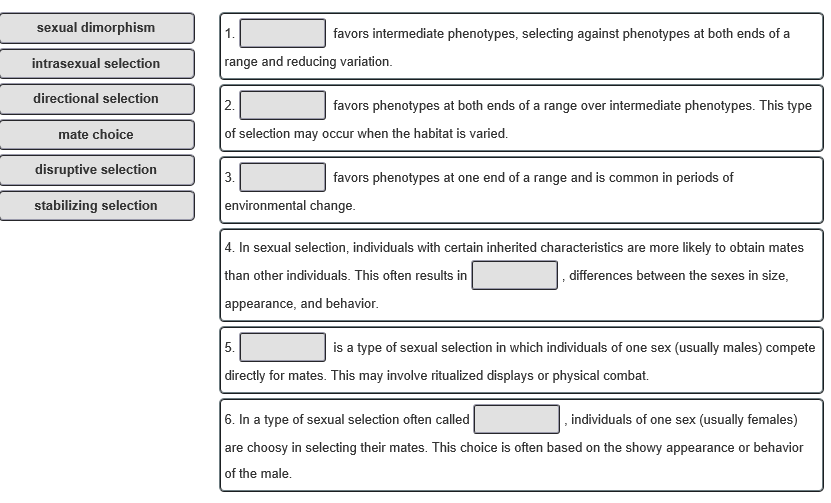 Solved favors intermediate phenotypes, selecting against | Chegg.com