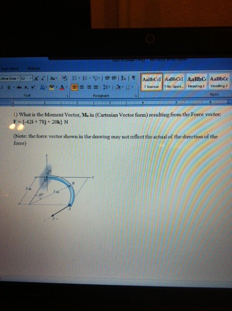 Solved: What Is The Moment Vector, M0 In (Cartesian Vector... | Chegg.com