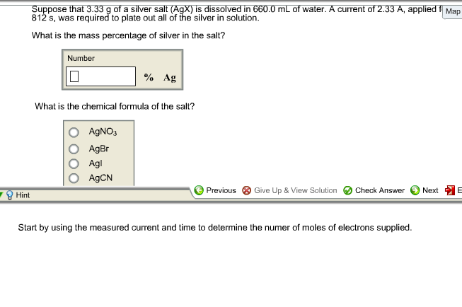 Solved Suppose That 3 33 G Of A Silver Salt 812 S Was