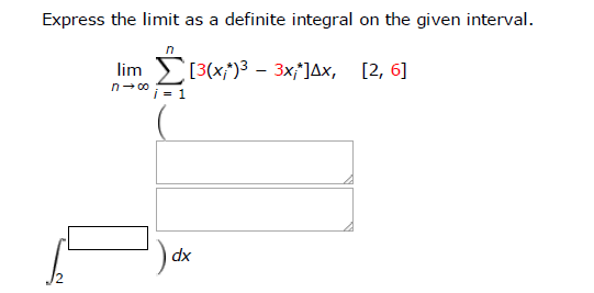 Solved Express the limit as a definite integral on the given | Chegg.com