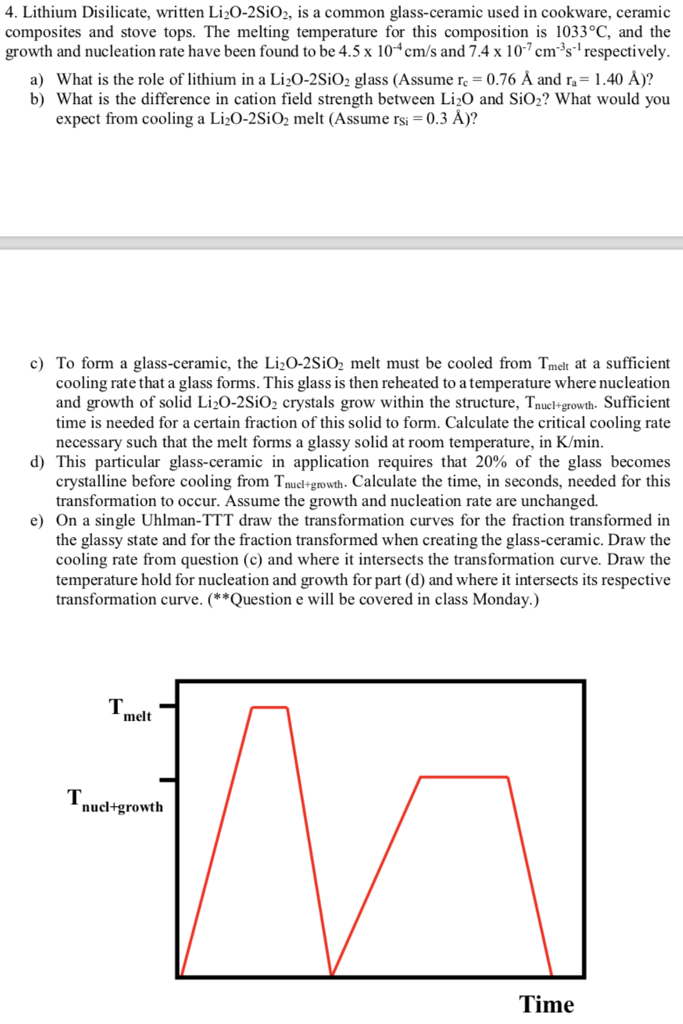 4. Lithium Disilicate, written Li20-2SiO2, is a | Chegg.com