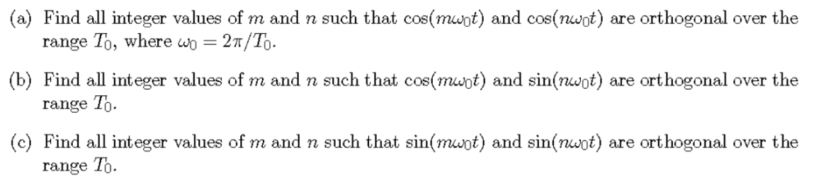 Find all integer values of m and n such that cos(m | Chegg.com