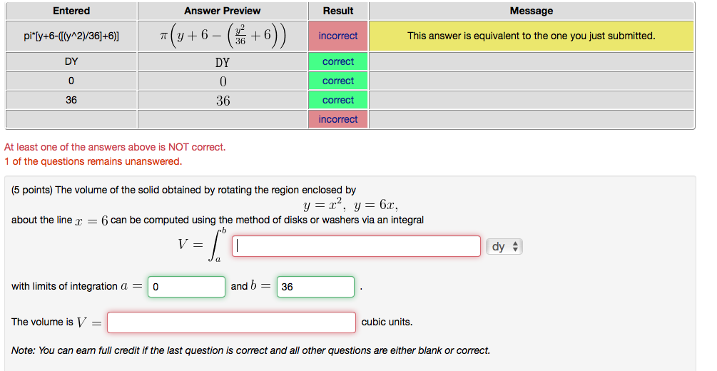 Solved The volume of the solid obtained by rotating the | Chegg.com