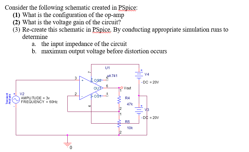 Solved Consider the following schematic created in PSpice: | Chegg.com