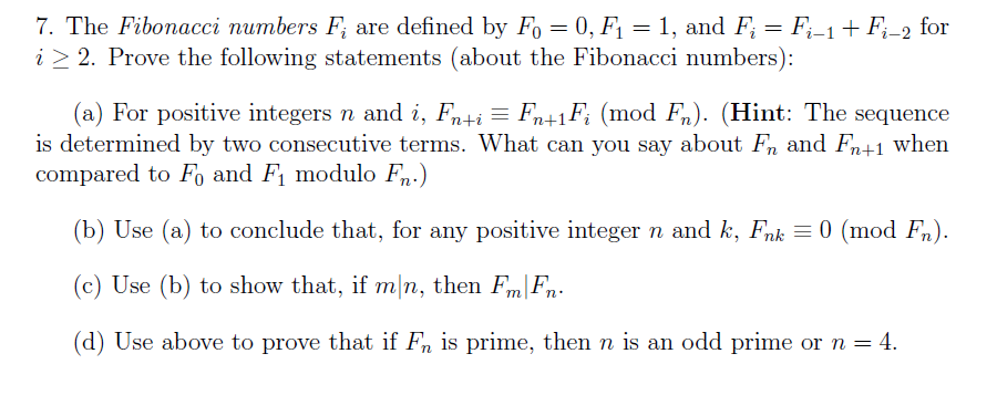 Solved The Fibonacci Numbers Fi Are Defined By F0 0 F1 