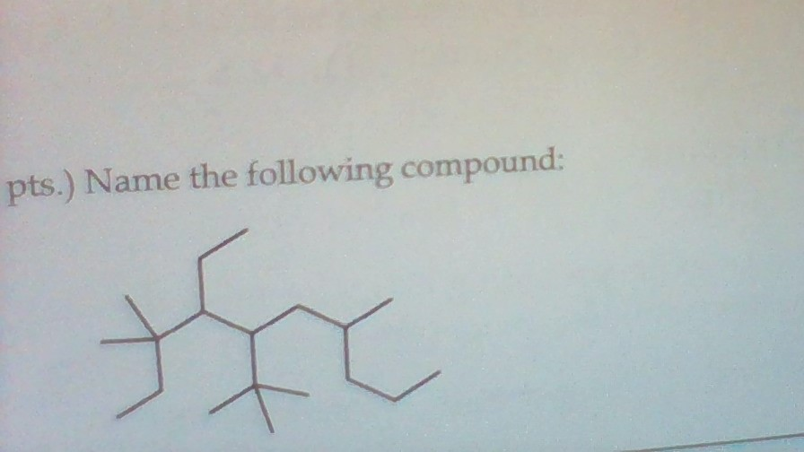 Solved pts.) Name the following compound: | Chegg.com Solved pts.) Name the following compound: | Chegg.com