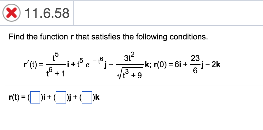 Solved Find the function r that satisfies the following | Chegg.com
