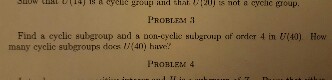 Solved Find a cyclic subgroup and a non-cycle subgroup of | Chegg.com