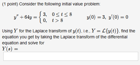 Solved Consider the following initial value problem: y" + | Chegg.com