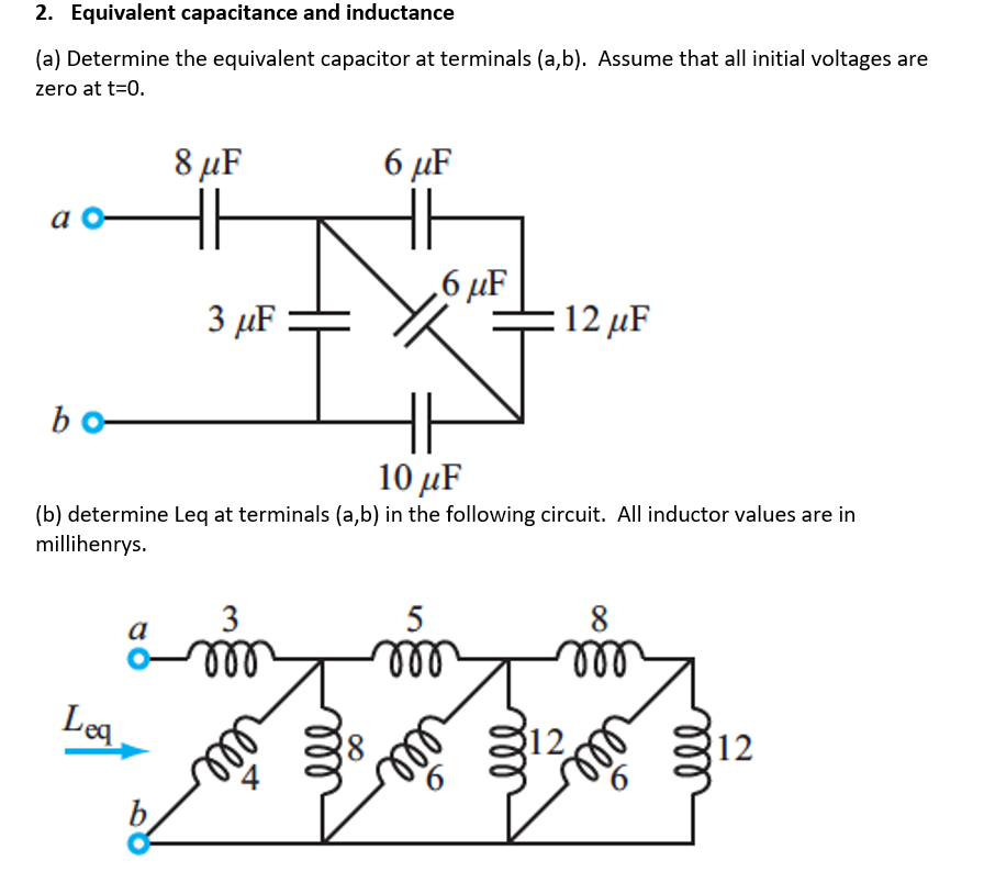 Solved 2. Equivalent capacitance and inductance (a) | Chegg.com Solved 2. Equivalent capacitance and inductance (a) | Chegg.com