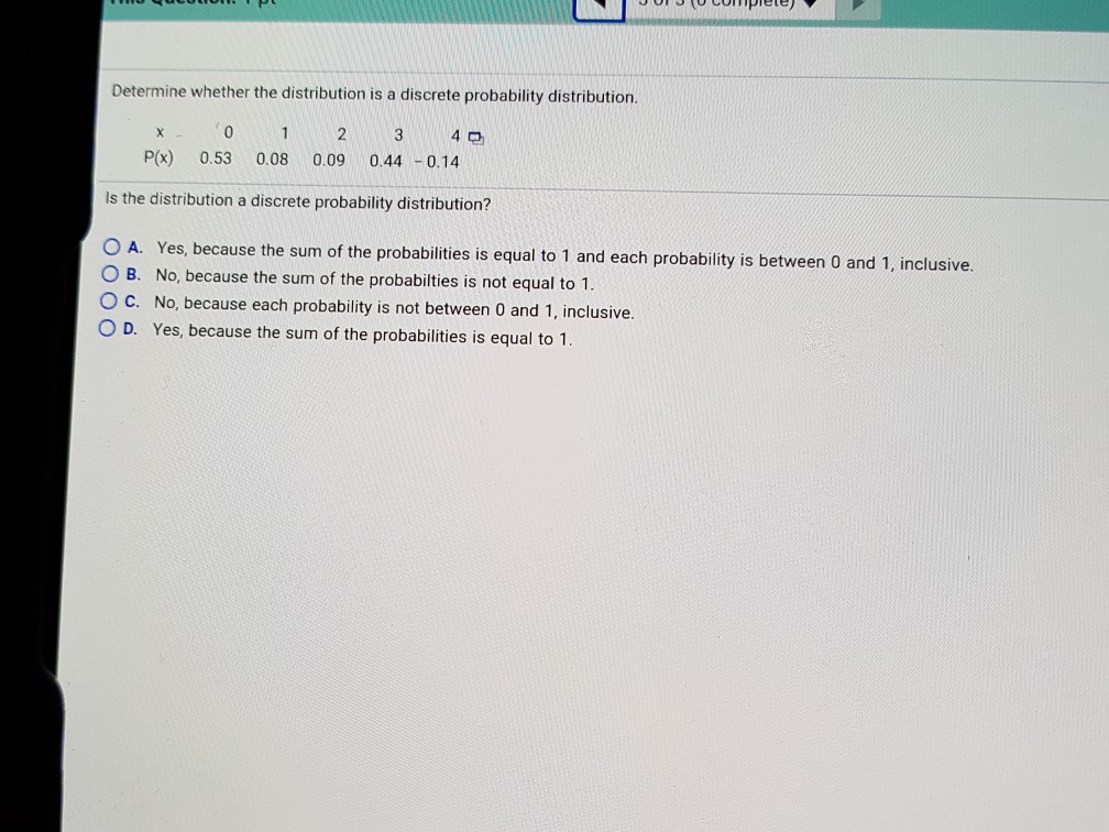 Solved his Quiz: 3 pts possible Determine whether the random | Chegg.com