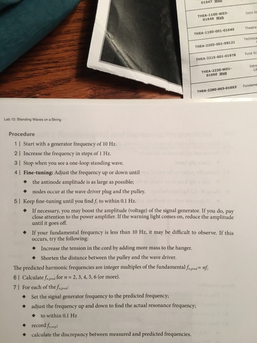 Solved Lab 12 Standing Waves on a String Introduction A | Chegg.com