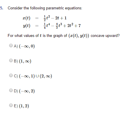 Solved 5. Consider the following parametric equations: For | Chegg.com