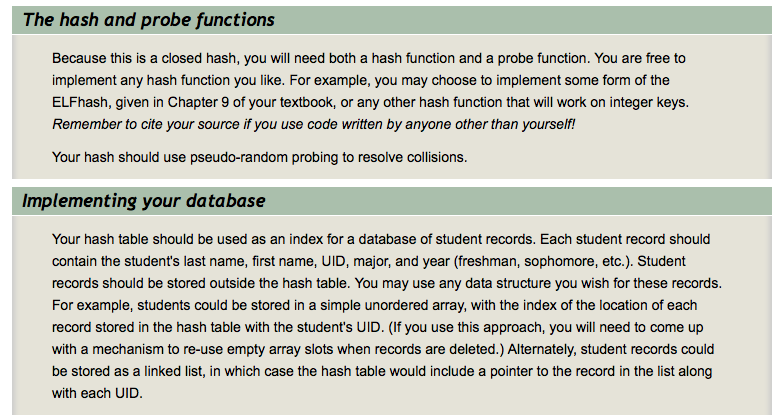 Solved Project #4-Hash Table Indexing Learning Objectives | Chegg.com