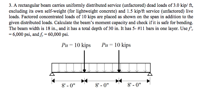 Solved 3. A rectangular beam carries uniformly distributed | Chegg.com