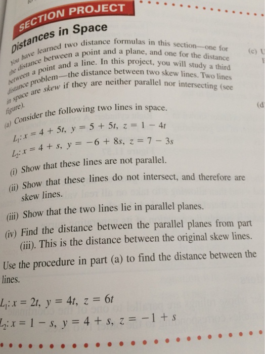 Distances in Space You have learned two distance | Chegg.com