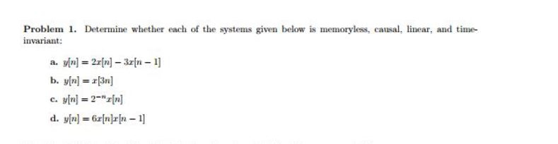 Solved Determine whether each of the systems given below is | Chegg.com