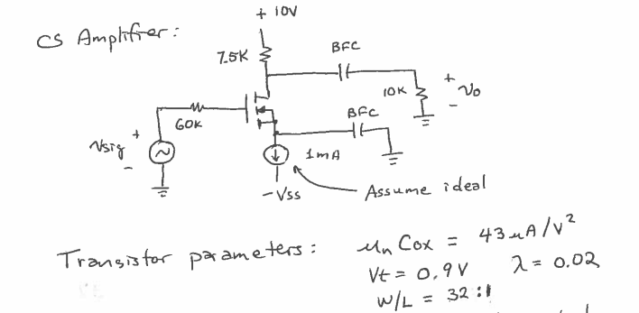 Solved A. Draw the small-signal midband model of the CS | Chegg.com
