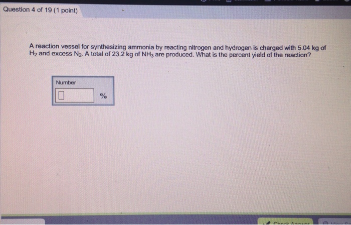 Solved A reaction vessel for synthesizing ammonia by | Chegg.com