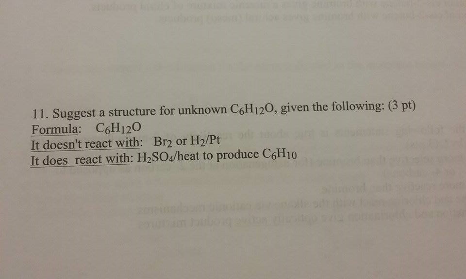 Solved Suggest a structure for unknown C_6H_12O, given the | Chegg.com
