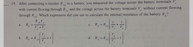 Solved After connecting a resistor R_1k to a battery, you | Chegg.com