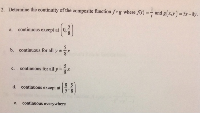 Solved Determine the continuity of the composite function f | Chegg.com