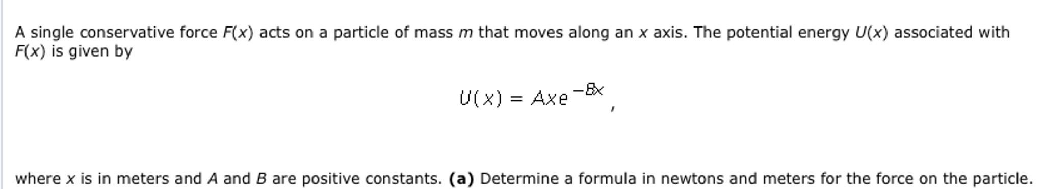 Solved: A Single Conservative Force F(x) Acts On A Particl... | Chegg.com