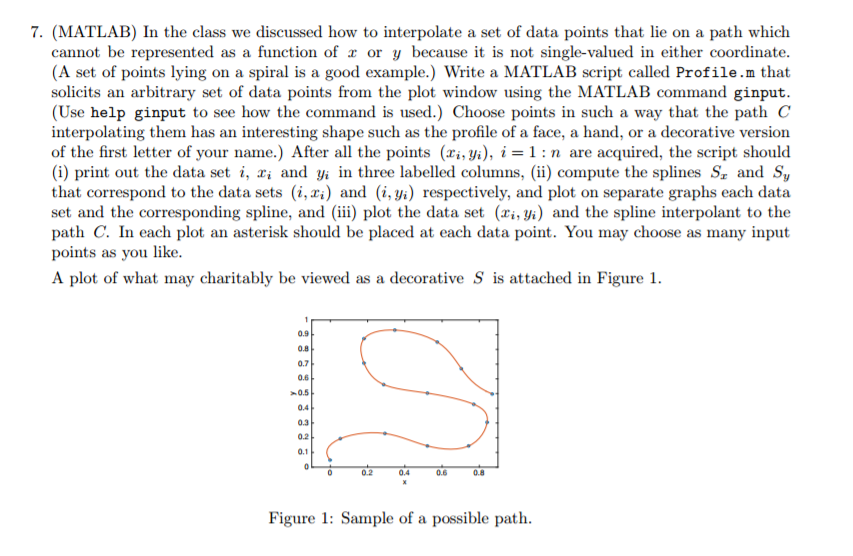 In the class we discussed how to interpolate a set of | Chegg.com