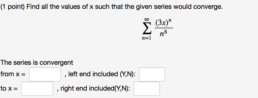 Solved (1 point Find all the values of x such that the given | Chegg.com