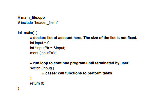 Solved In this project, we will make up a banking system. | Chegg.com