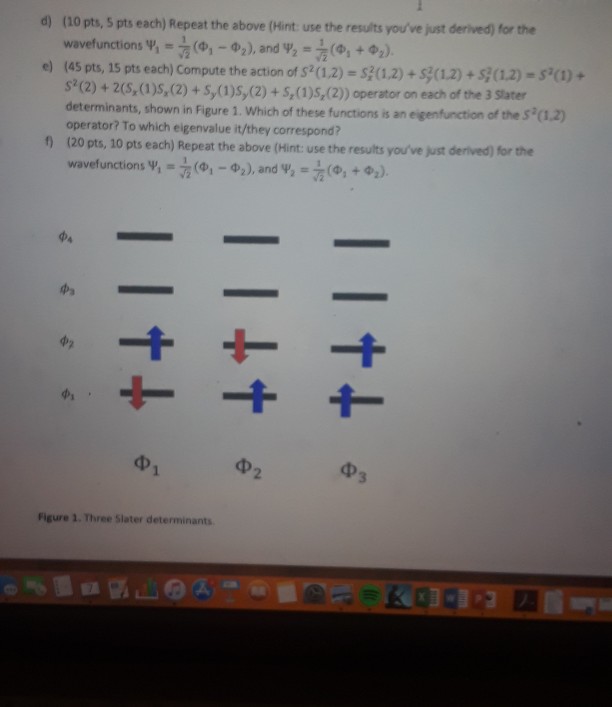Solved 2. Hartree-Fock method and Slater determinants (110 | Chegg.com