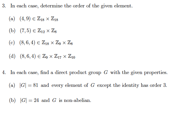 Solved 1. In each case, determine whether or not the given | Chegg.com