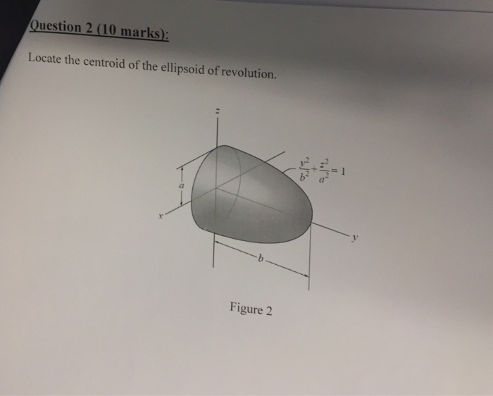 Solved Locate the centroid of the ellipsoid of revolution. | Chegg.com