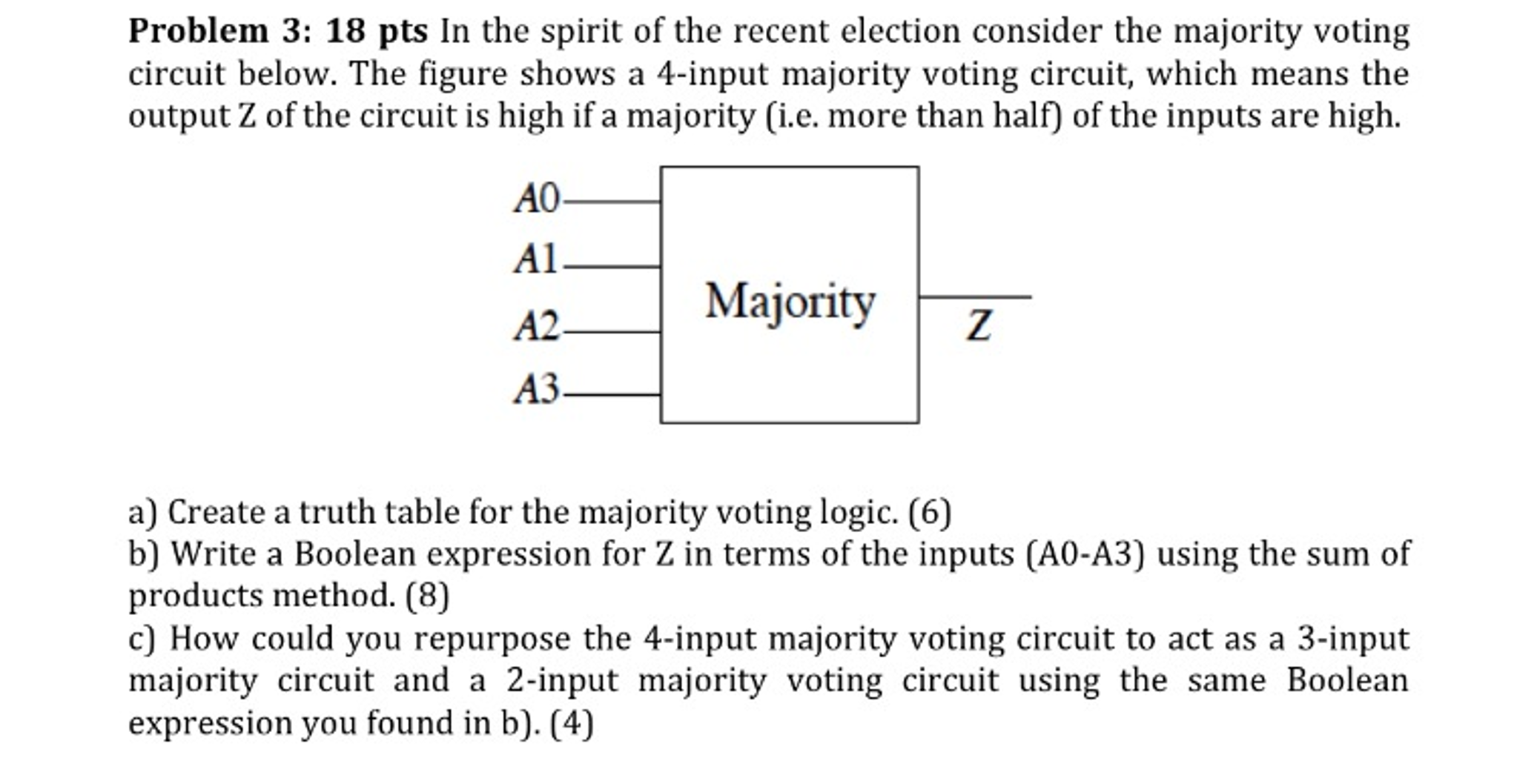 Solved In the spirit of the recent election consider the | Chegg.com