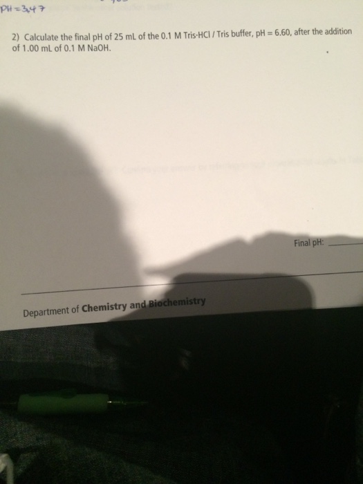 Solved: 2) Calculate The Final PH Of 25 ML Of The 0.1 M Tr... | Chegg.com