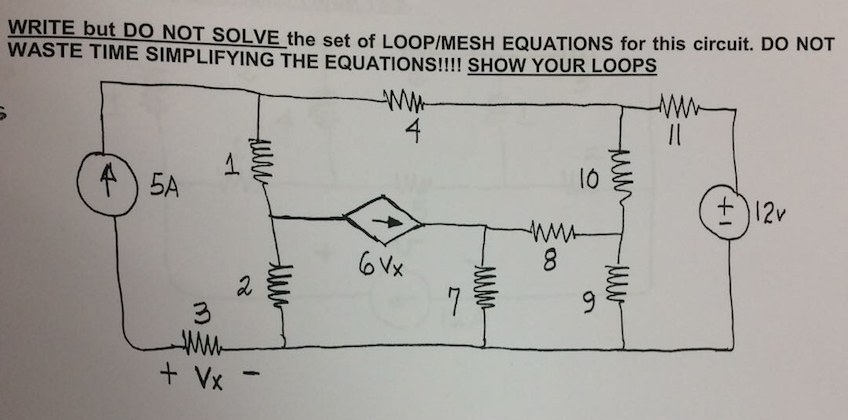 Solved 1. WRITE but DO NOT SOLVE the set of NODAL EQUATIONS | Chegg.com