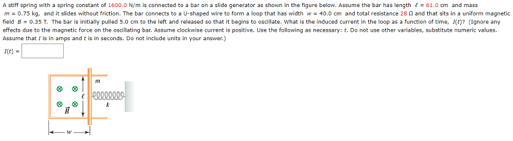 Solved A stiff spring with a spring constant of 1600.0 N/m | Chegg.com