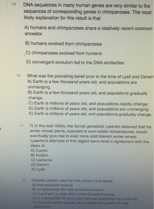 Solved DNA sequences in many human genes are very similar to | Chegg.com